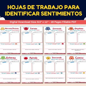 Spanish Feelings/emotions Worksheets for Kids-teens - Hojas De Trabajo ...