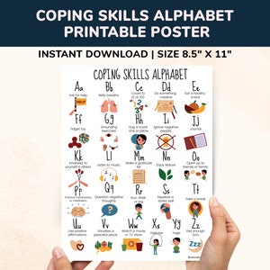 Coping Skills Alphabet Line Printable Posters for Classroom, Children's ...