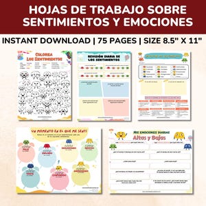 Spanish Feelings/emotions Worksheets 20 Page Bundle Kids-teens - Hojas ...