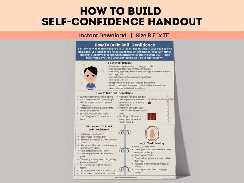 Self Confidence Poster for Kids Teens Self Esteem Printable - Etsy