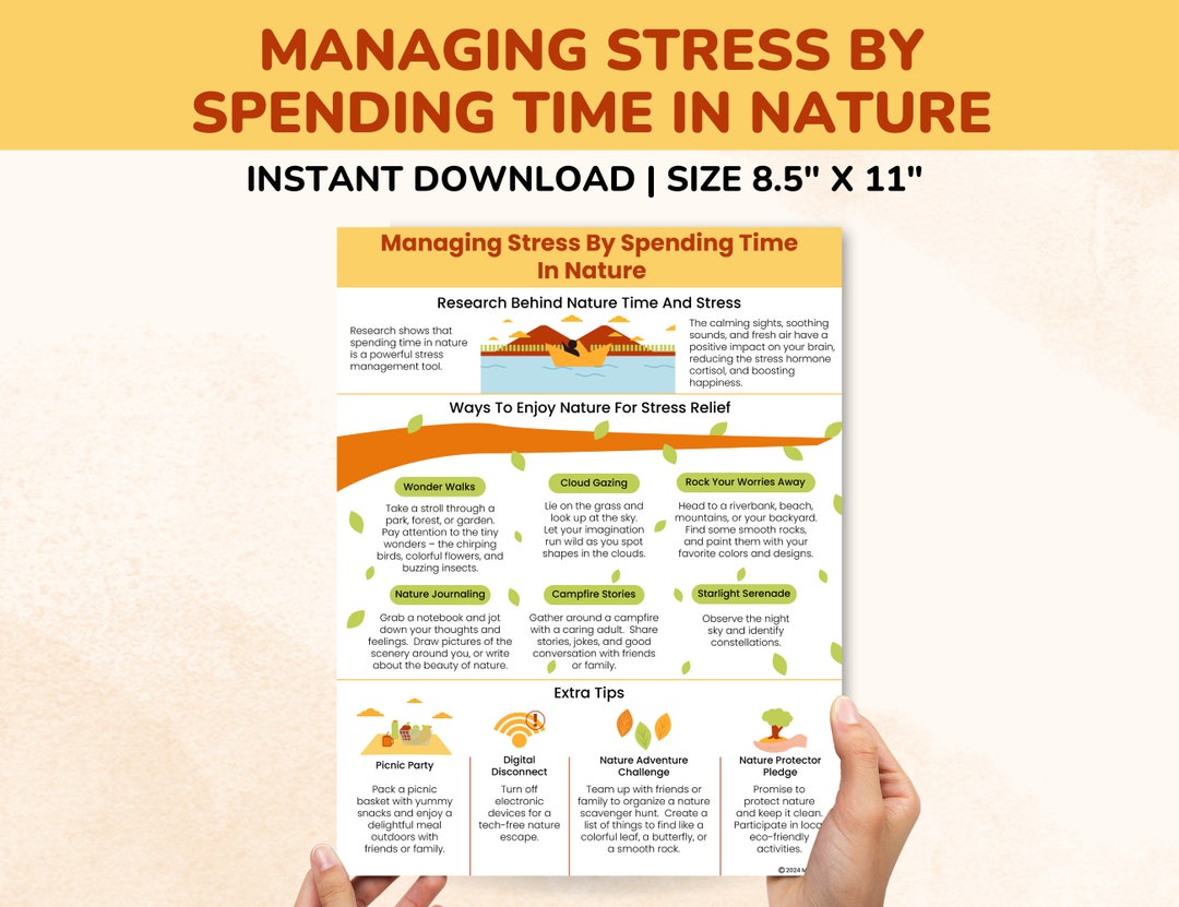 Stress Relief by Spending Time in Nature PDF Handout-stress Management ...