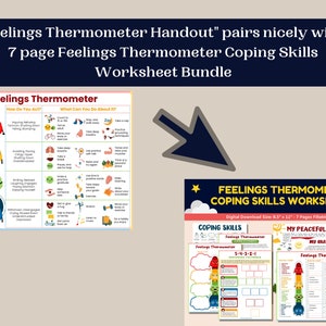 Feelings Thermometer Chart With Coping Skills - Emotions Poster Kids ...