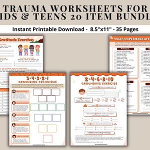 Trauma PTSD Worksheets 20 Item Printable Bundle for Kids & - Etsy