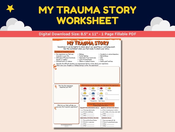 Trauma PTSD Processing Worksheet Kids Teens-my Trauma Story - Etsy
