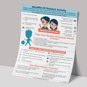 Benefits of Physical Activity Printable Therapy Handout, Exercise Chart ...