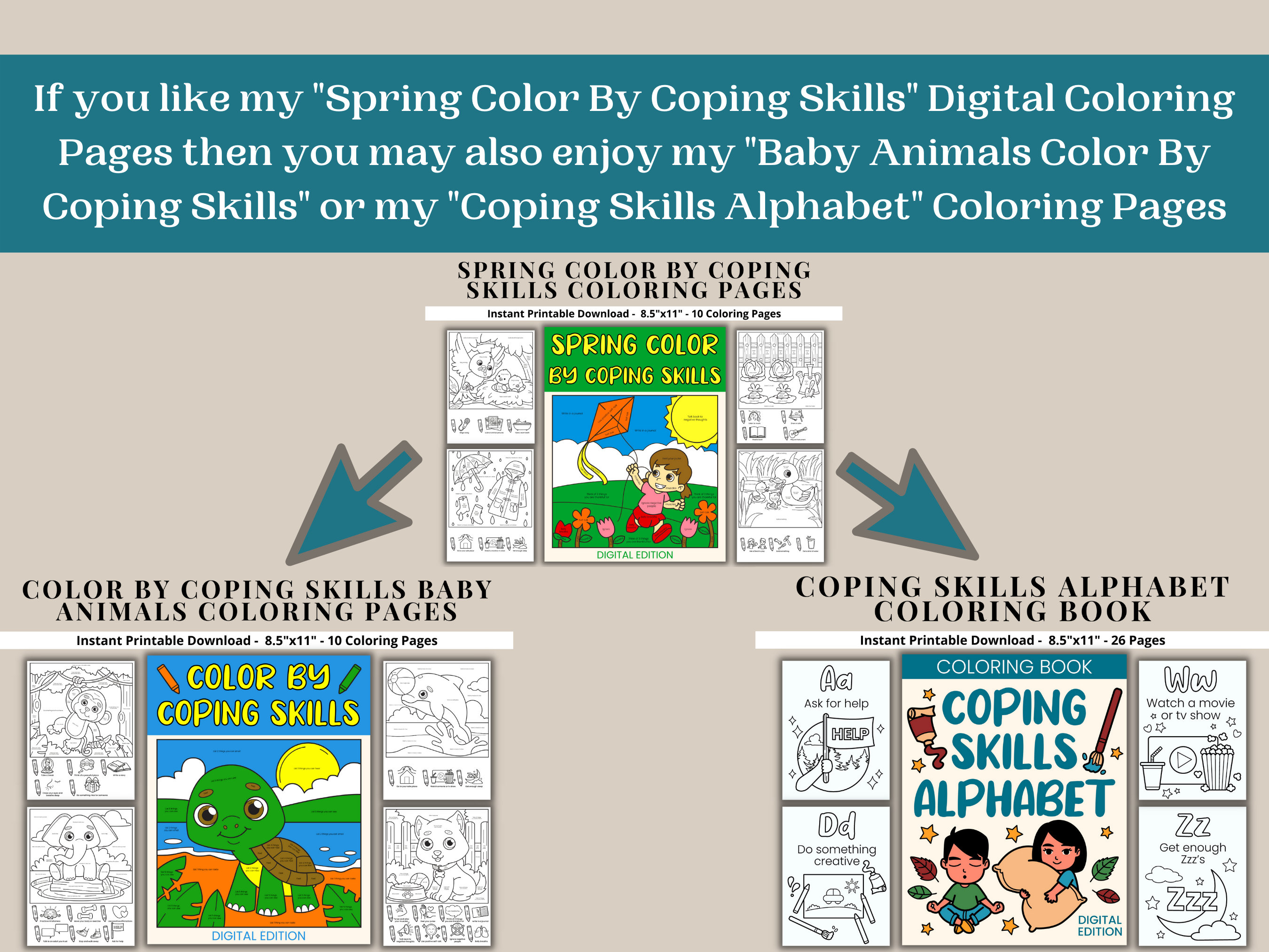 Spring Coloring Pages for Kids-color by Coping Skills Coloring Book ...