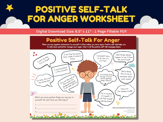 Positive Self Talk Worksheets Printable Prioritizing Self Care As An