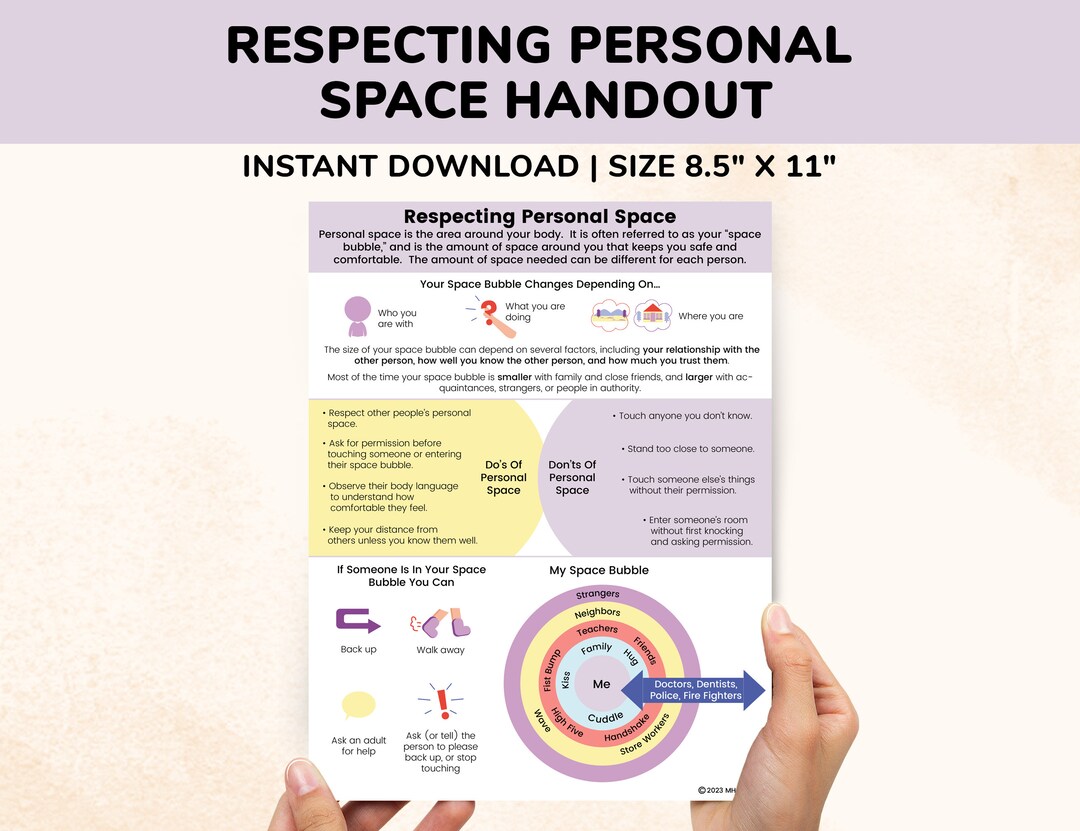 Personal Space Boundaries Poster PDF Kids Teens-social Skills Space ...