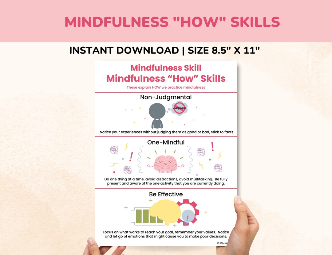 DBT Mindfulness "how" Skills Handout - Mindfulness Skills PDF - Etsy