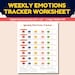 Weekly Emotions & Feelings Tracker 2pg Printable Emoji Worksheets for ...