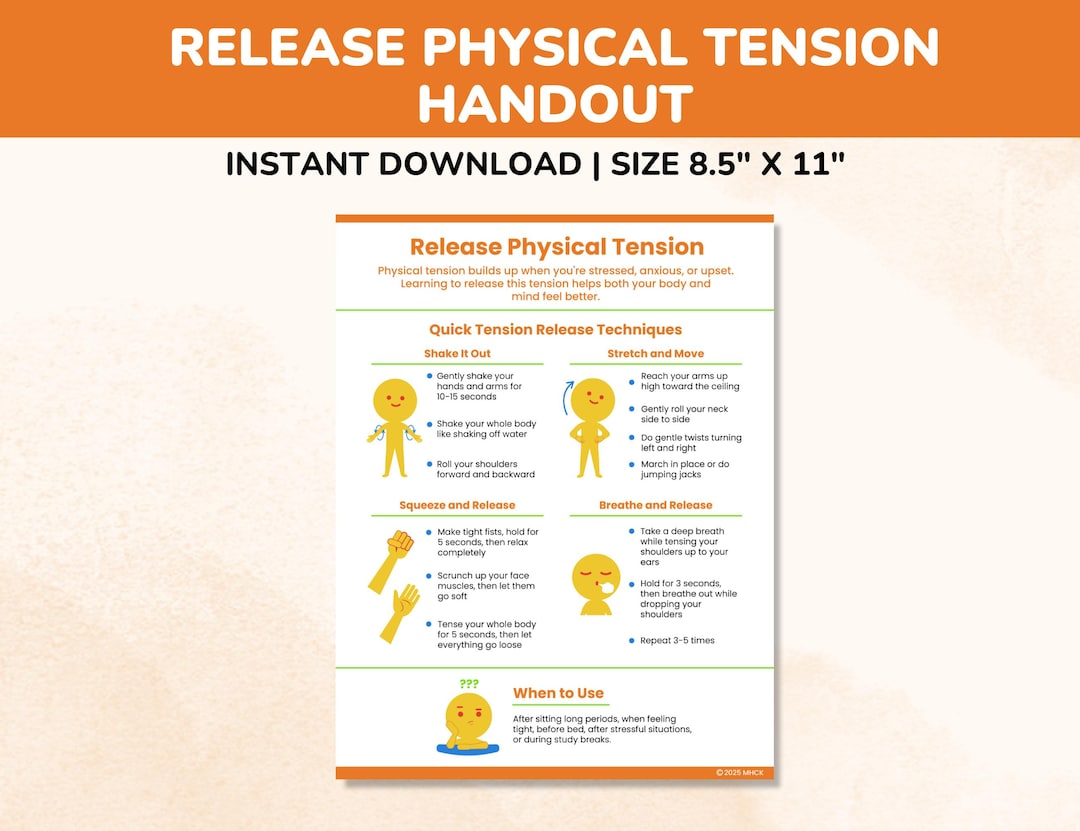 Release Physical Tension Coping Skill Handout-progressive Muscle ...