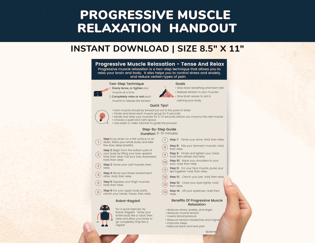 Progressive Muscle Relaxation Exercises Tense & Relax Coping Skills ...