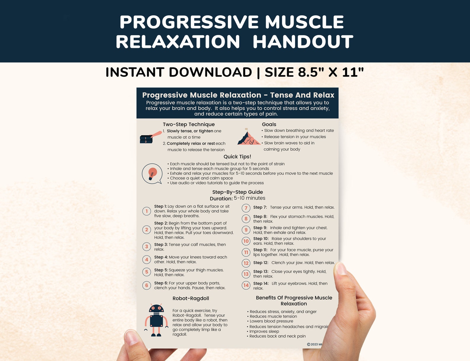 Progressive Muscle Relaxation Exercises Tense & Relax Coping Skills ...