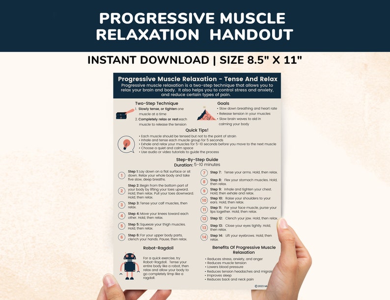 Progressive Muscle Relaxation Exercises Tense & Relax Coping Skills ...