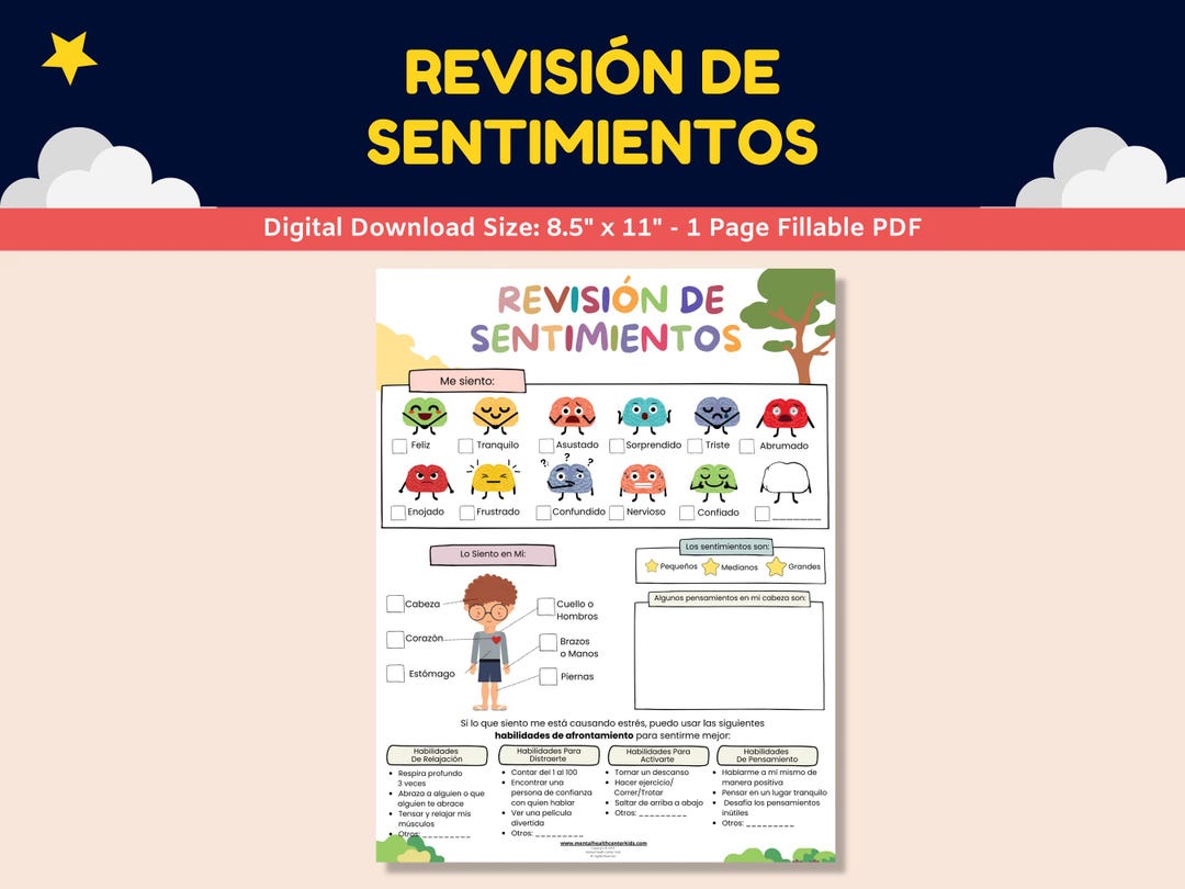 Spanish Feelings/emotions Worksheet for Kids-teens - Revisión De ...