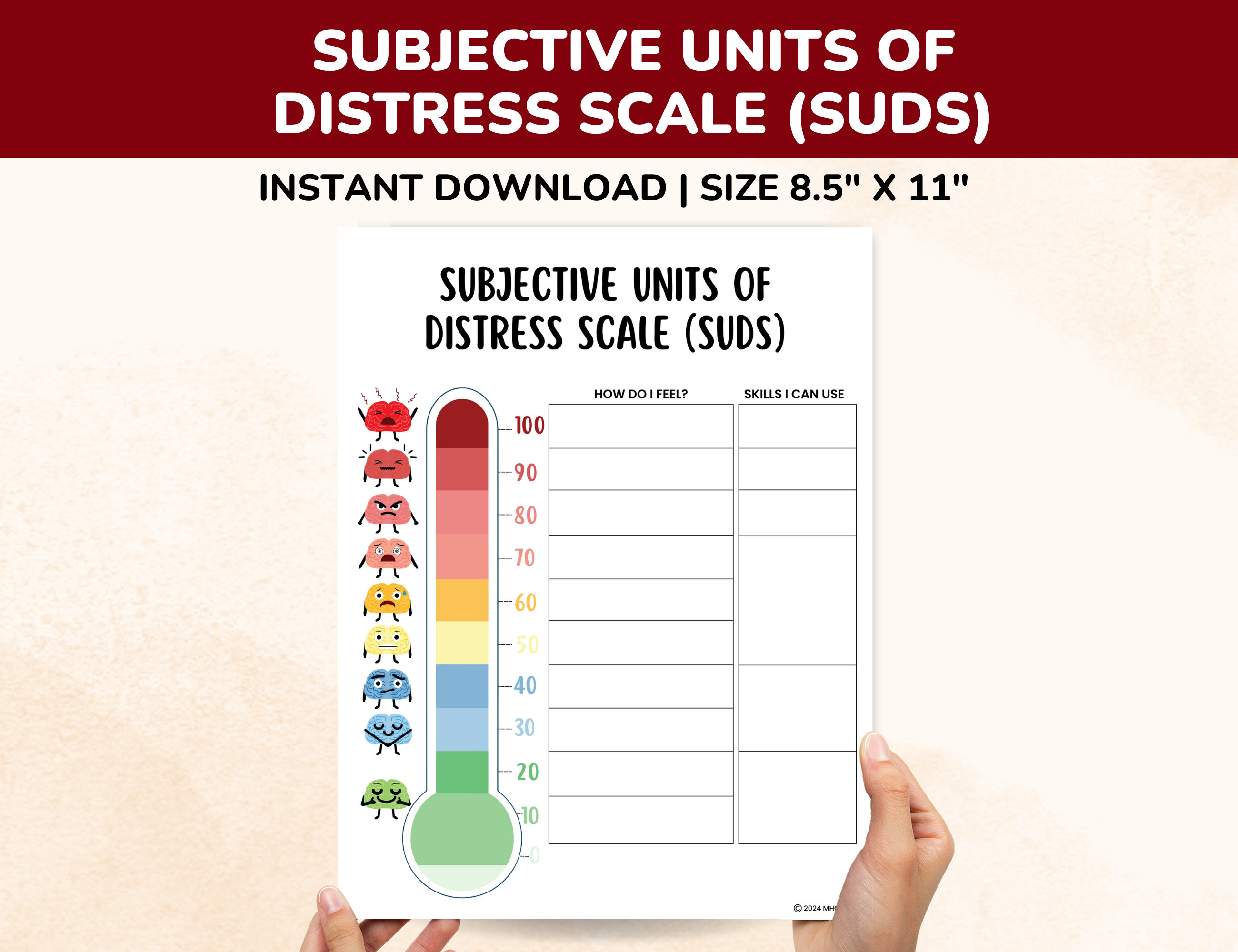 Subjective Units of Distress Scale Worksheet-suds Rating Scale ...