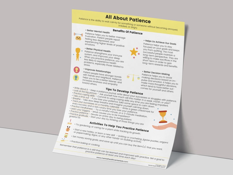 Patience Printable Poster PDF Character Education for Kids - Etsy