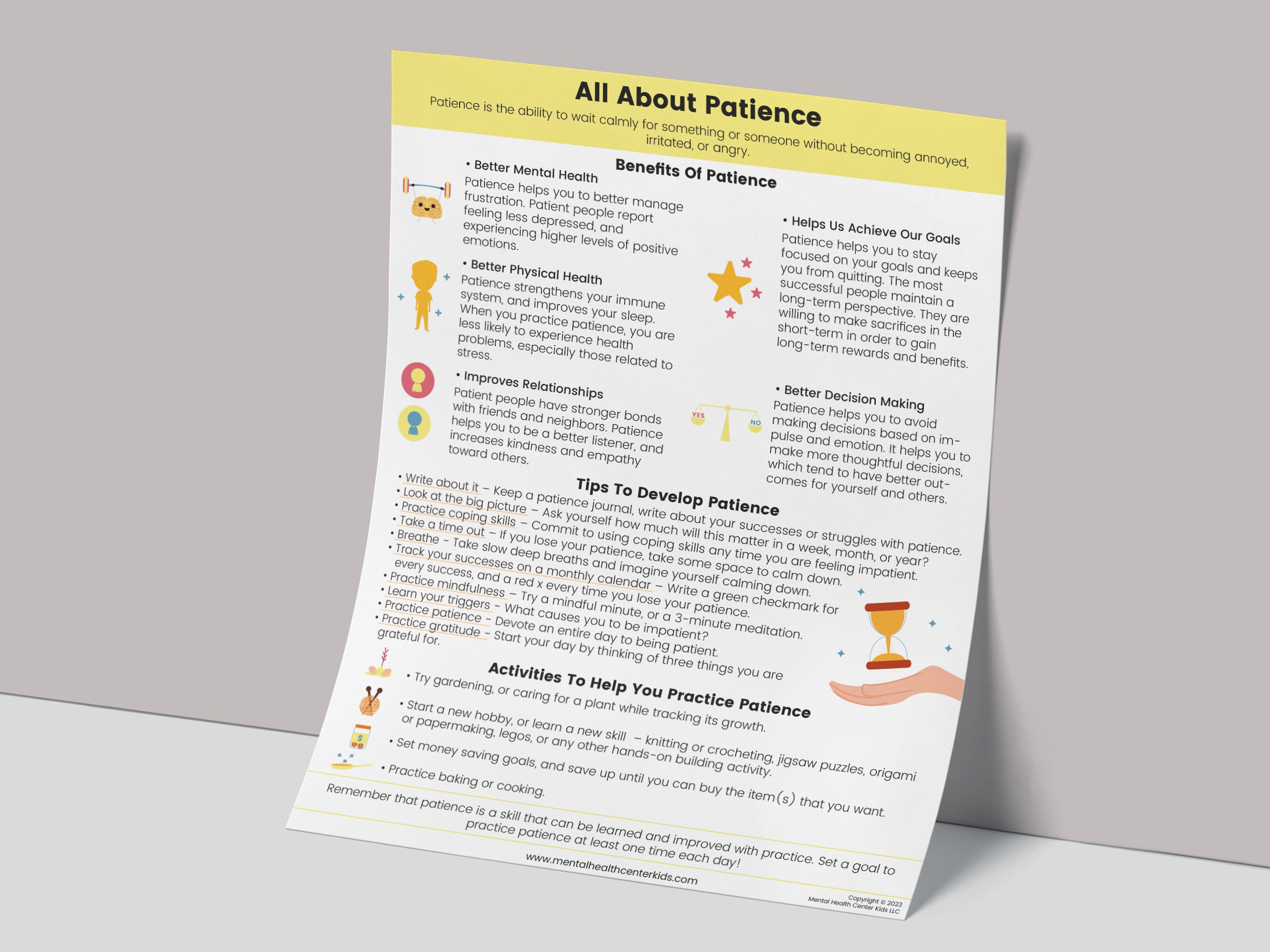 Patience Printable Poster PDF Character Education for Kids Teens ...