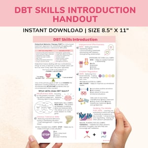 DBT Bundle Coping Skills Printable Poster Handout Cheat Sheet ...