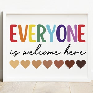Printable Classroom Poster-everyone is Welcome Here in This Classroom ...