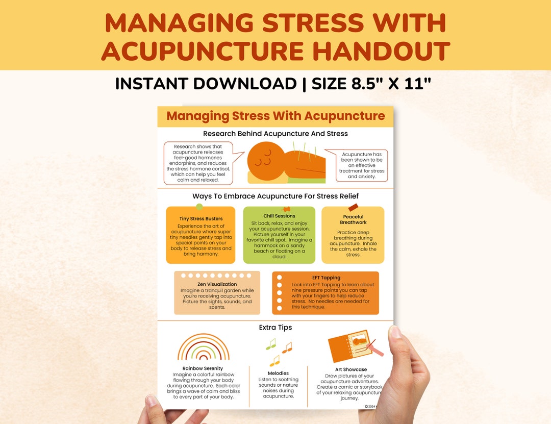 Stress Relief With Acupuncture PDF Handout-stress Management Therapy ...