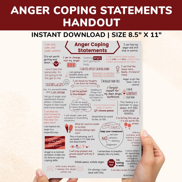 Coping Strategies for Anger - Etsy