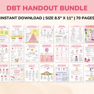 DBT Handouts Bundle-70 Pages-dbt Coping Skills Posters-trauma Therapist ...