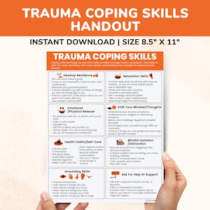 PTSD Trauma Coping Skills Printable Handouts Bundle for Kids-teens ...