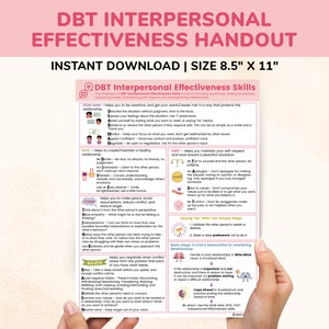 DBT Bundle Coping Skills Printable Poster Handout Cheat Sheet ...
