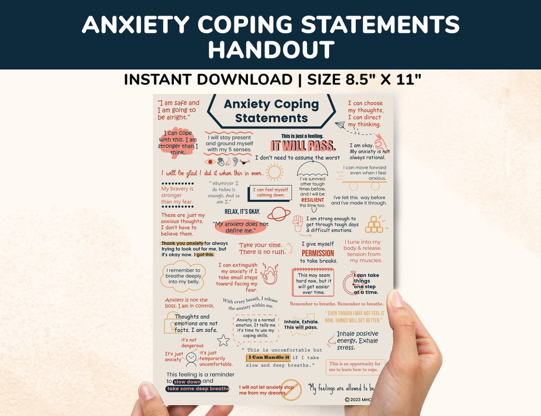 Anxiety Coping Statements Anxiety Relief Affirmations for Kids & Teens ...
