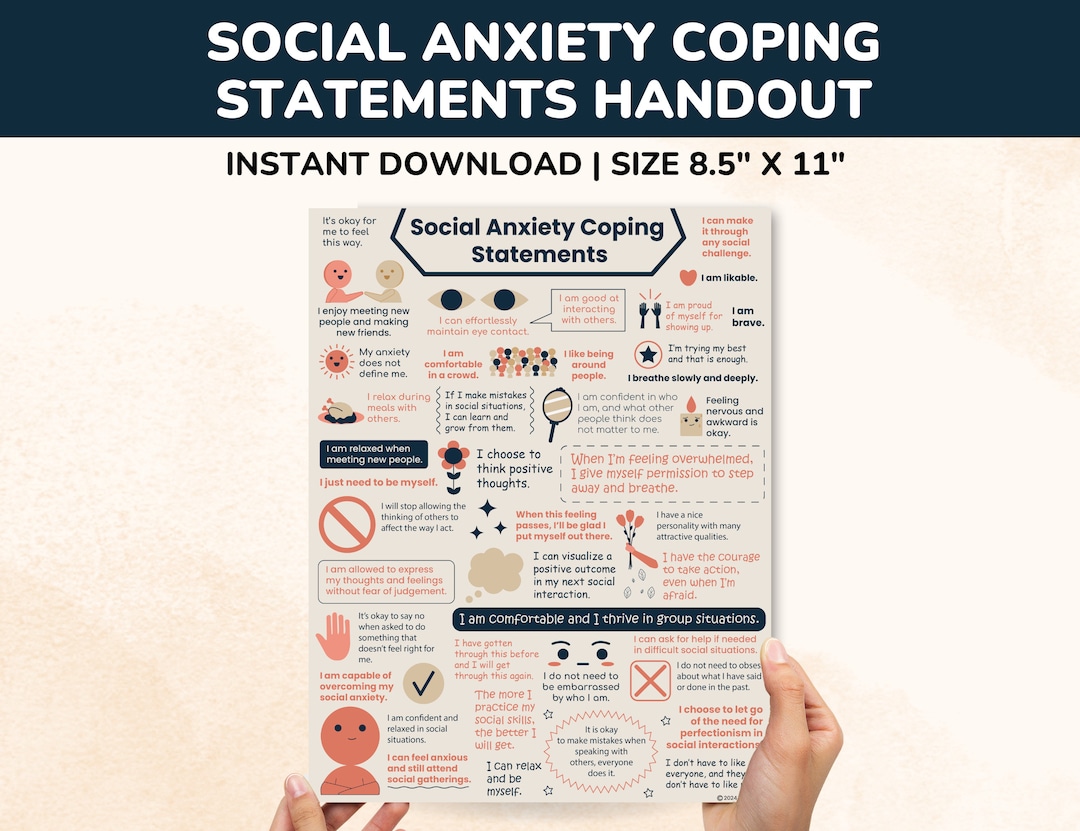 Social Anxiety Coping Statements-positive Affirmations-social Anxiety ...