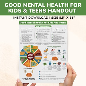Mental Health Coping Skills Printable Therapy Handouts for Kids & Teens ...