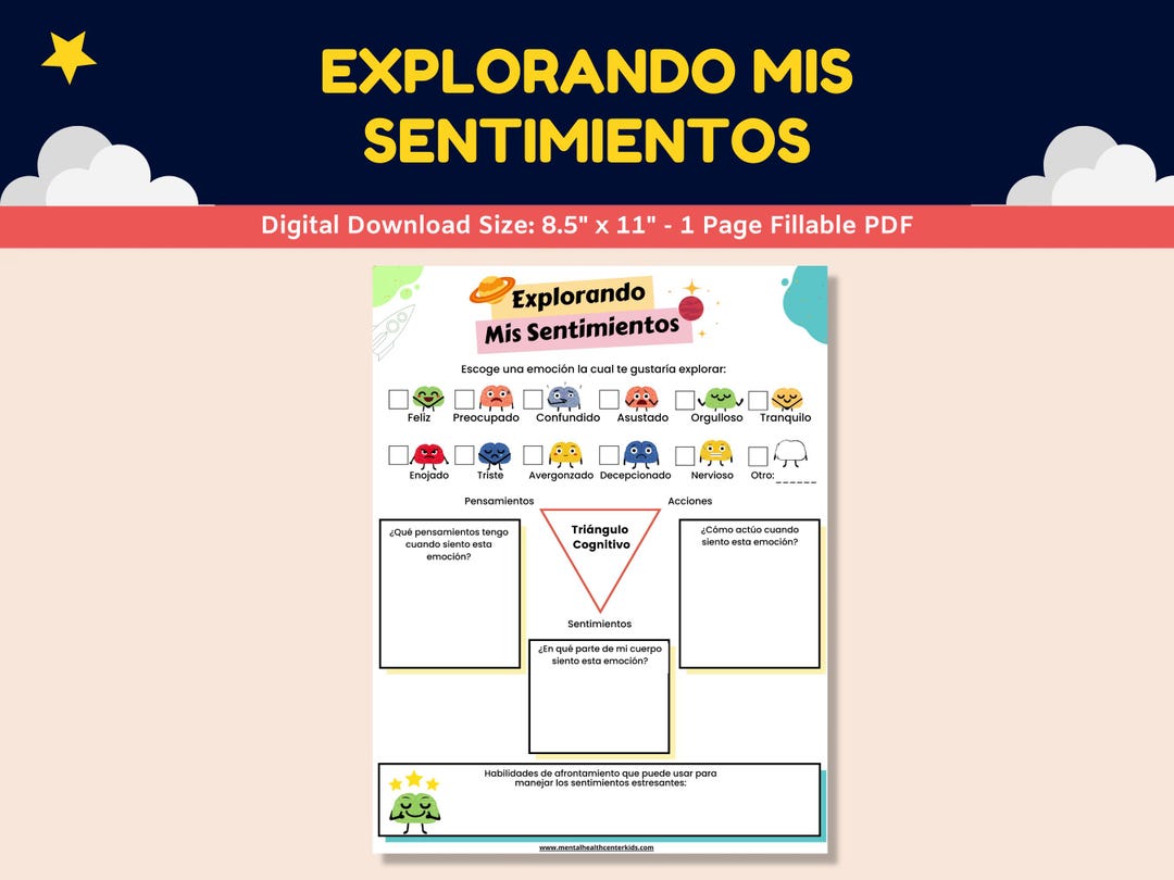 Spanish Feelings/emotions Worksheet for Kids-teens - Explorando Mis ...