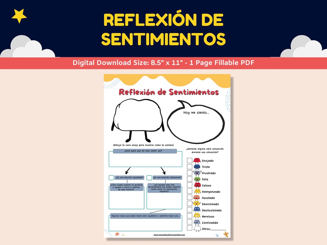 Spanish Feelings/emotions Worksheet for Kids-teens - Reflexión De ...