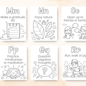 Coping Skills Alphabet Printable Coloring Pages Book Kids Teens Boys ...