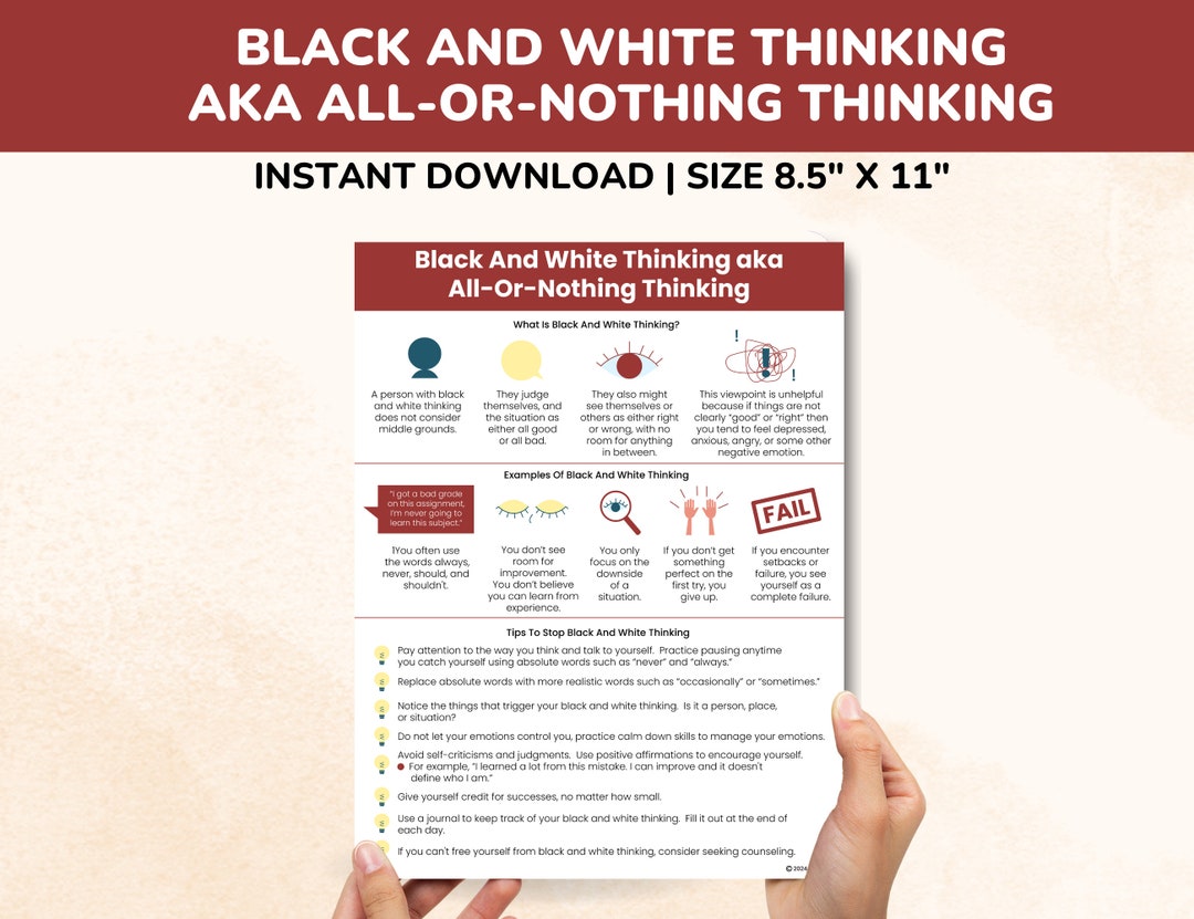 CBT Black and White Thinking Aka All-or-nothing Thinking Cognitive ...
