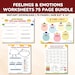 Feelings & Emotions Worksheets Chart 75 Pg Printable Bundle-coping ...