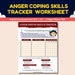 Anger Management Coping Skills Tracker Fillable Worksheet Kids Teens ...