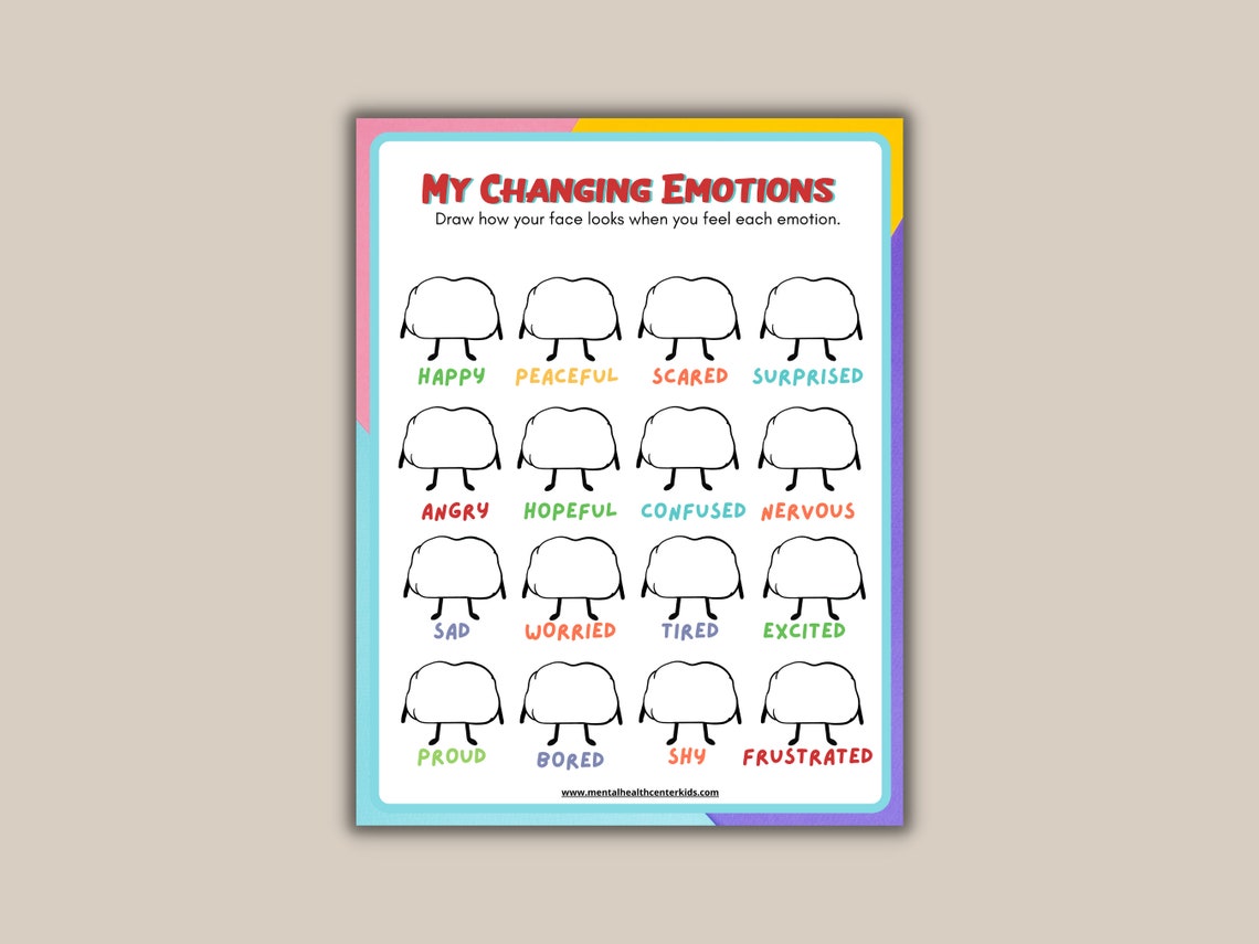 Feelings Emotions 5 Pg Printable Emoji Activity Pack - Etsy