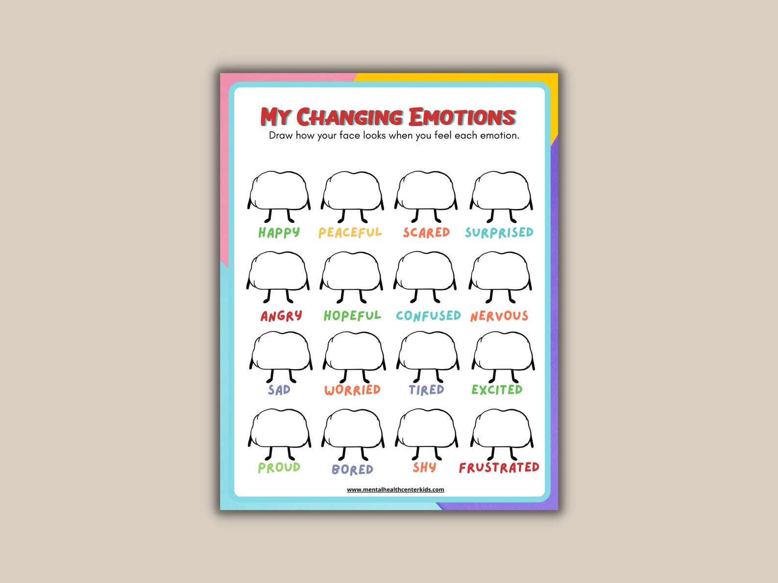 Feelings Emotions 5 Pg Printable Emoji Activity Pack - Etsy