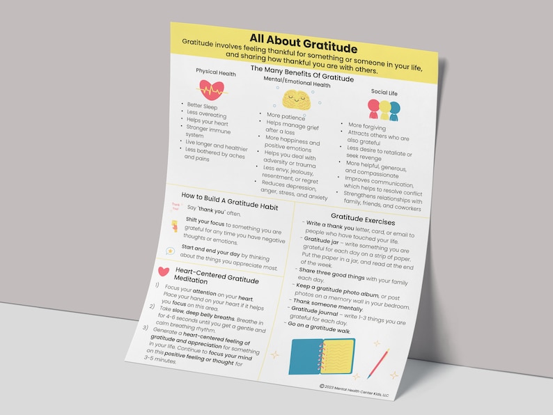 Gratitude Printable Grateful Character Education Gratitude Worksheet ...