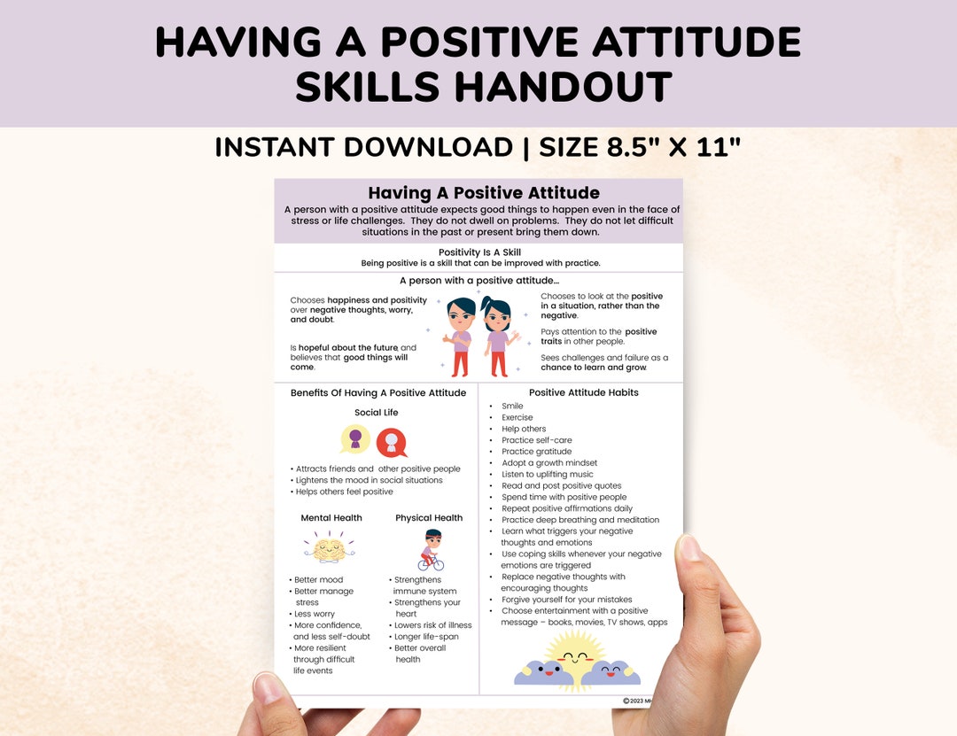 Positive Attitude for Kids Teens Social Skills Poster-optimism ...
