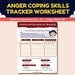 Anger Management Coping Skills Tracker Fillable Worksheet Kids Teens ...