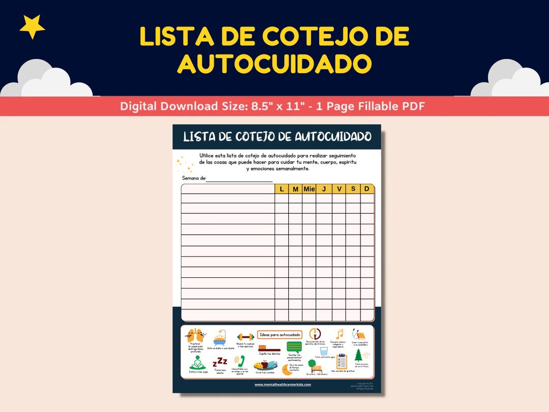 Spanish Anxiety Worksheet for Kids-teens - Lista De Cotejo De ...