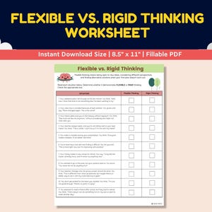 Flexible Thinking Worksheets for Kids-teens-therapy Counseling ...