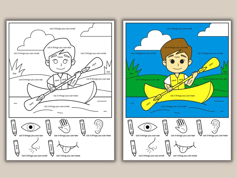 Summer Coloring Pages for Kids-color by Coping Skills Coloring - Etsy