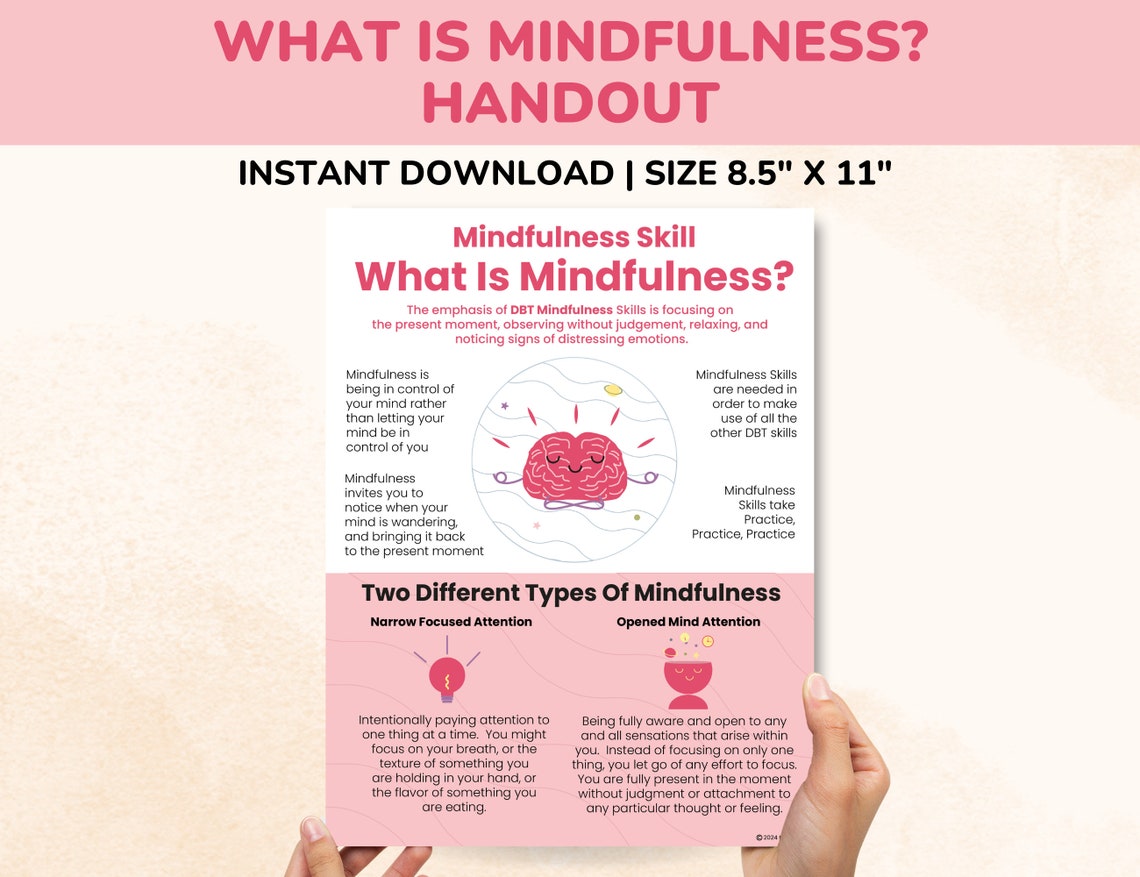 What is Mindfulness Handout - DBT Mindfulness Skills PDF - Etsy