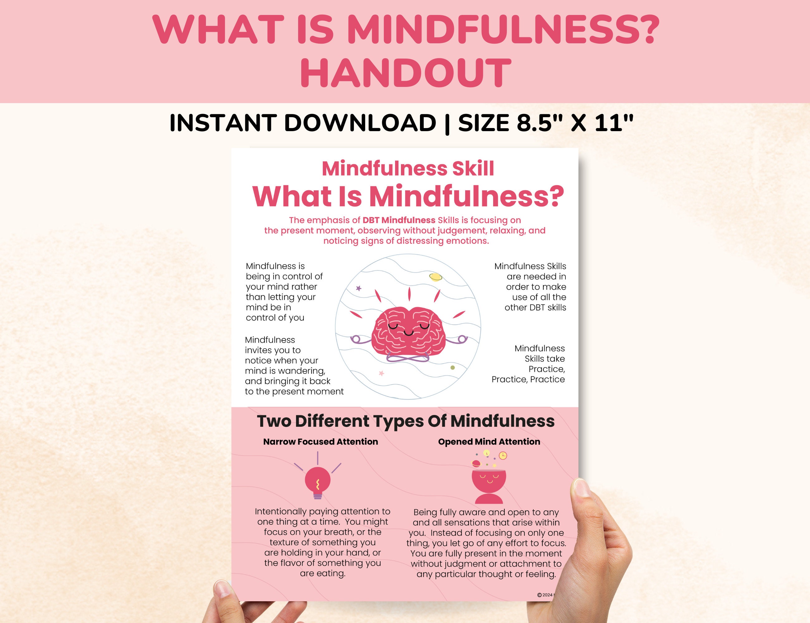 What is Mindfulness Handout DBT Mindfulness Skills PDF - Etsy