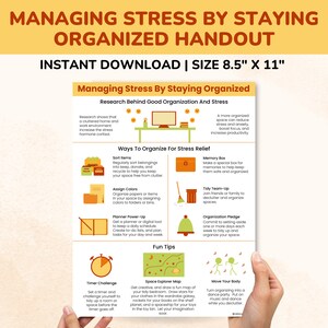 Stress Relief With Organization Skills PDF Handout-stress Management ...