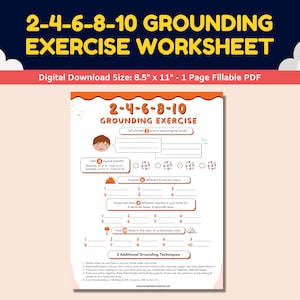2-4-6-8-10 Grounding Exercise Worksheet Kids Teens Mindfulness ...